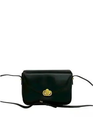 Celine Leather Triomphe Crossbody Bag - Black