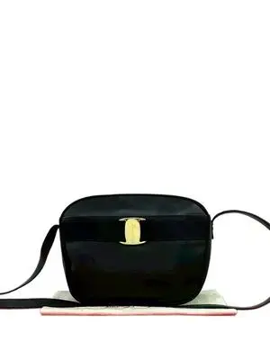 FERRAGAMO Calfskin Vara Crossbody Bag - Blue