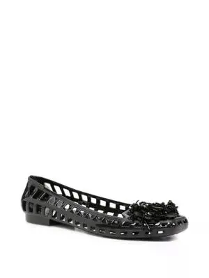 HEAVENLY JELLY Floral Appliqué Flat Pumps