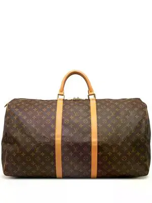 LOUIS VUITTON Monogram Keepall 60 Travel Bag - Brown