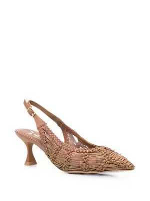 MARC ELLIS Woven Slingback Heeled Pumps