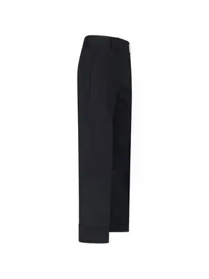 SLOWEAR Wide Leg Trousers With Turn-up Cuffs