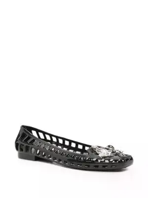 HEAVENLY JELLY Crystal Embellished Flat Pumps