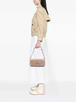 Miu Miu Matelassé Nappa Crystal Chain Satchel