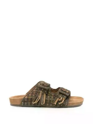 BAZISZT Basziszt Woven Sandals With Fringed Detailing - Brown