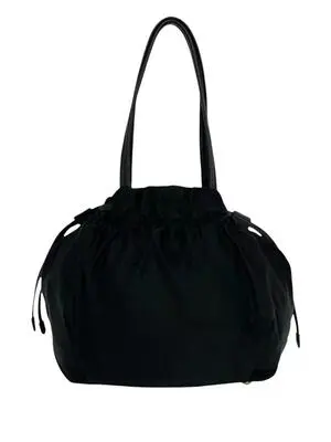 Prada Tessuto Logo Drawstring Tote Bag