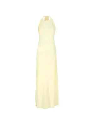 Blumarine Maxi Marocaine Halterneck Dress - Neutrals