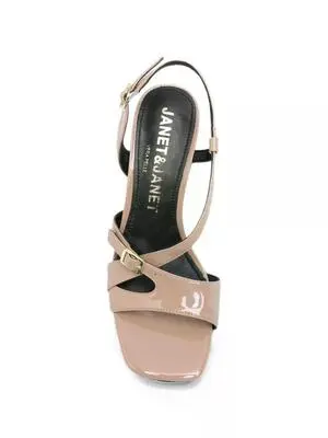JANET & JANET Patent-finish Buckled Heeled Sandals