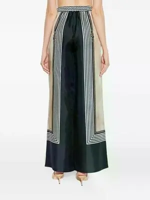 Max Mara Striped Silk Palazzo Pants