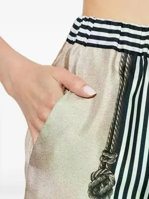 Max Mara Striped Silk Palazzo Pants