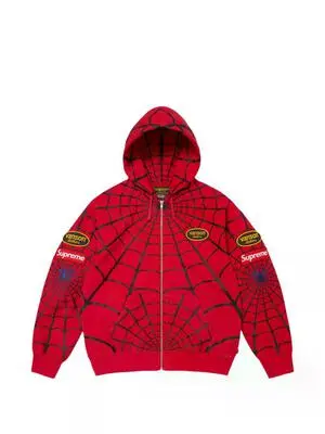 Supreme X Vanson Leathers X Marvel Spider-man Zip-up Hoodie - Red