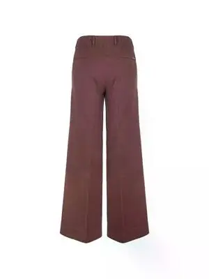 SLOWEAR Wide-leg Pressed-crease Trousers - Brown
