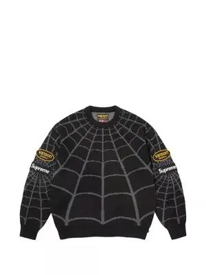 Supreme X Vanson Leathers X Marvel Spider-man Intarsia-knit Sweater - Black