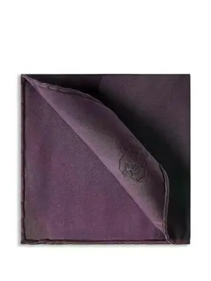 Brunello Cucinelli Silk Pocket Square With Printed Logo