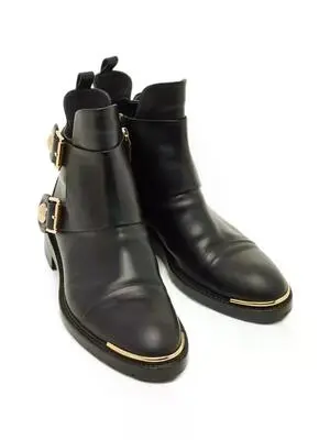LOUIS VUITTON Buckled Leather Ankle Boots