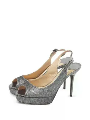 JIMMY CHOO Nova Peep-toe Slingback Heels