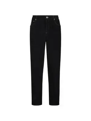 Brunello Cucinelli Garment-dyed Cotton Corduroy Five-pocket Trousers - Black