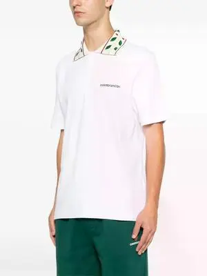 Casablanca Logo-embroidered Polo Shirt - White