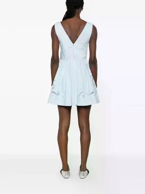 SELF-PORTRAIT Broderie Anglaise V-neck Mini Dress