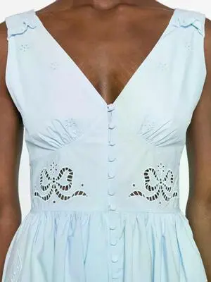 SELF-PORTRAIT Broderie Anglaise V-neck Mini Dress