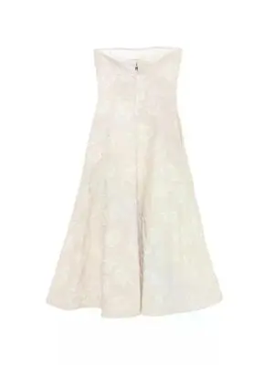 ROTATE BY BIRGER CHRISTENSEN Strapless Floral Jacquard Midi Dress