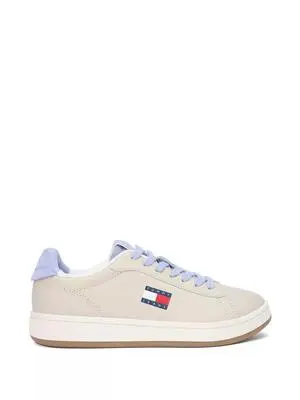 Tommy Hilfiger Logo-patch Leather Sneakers - Neutrals