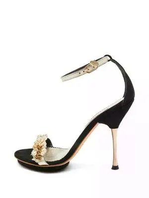 Carolina Herrera Crystal-embellished Ankle-strap Sandals - Black