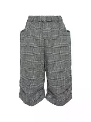 Comme Des Garçons Ruched Prince Of Wales Check Trousers - Black