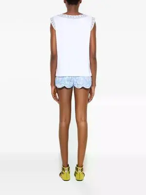 Emilio Pucci Sleeveless Cotton T-shirt With Metallic Embellishments