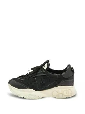 JIMMY CHOO Raine Leather Mesh Sneakers - Black