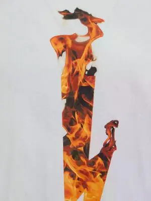 Neil Barrett Flame Thunderbolt Rolled-sleeve T-shirt