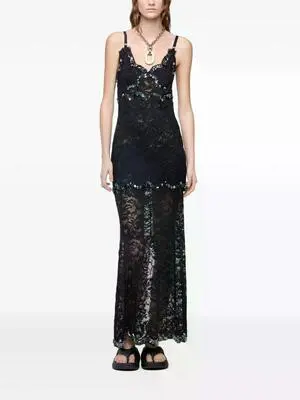 Rabanne Lace Sequin-embellished Dress - Black