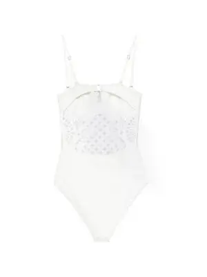 Zimmermann Indra Embroidered Balconette One-piece - White