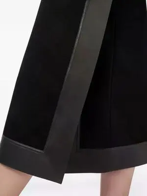 TOD'S Leather Trim Strapless A-line Midi Dress