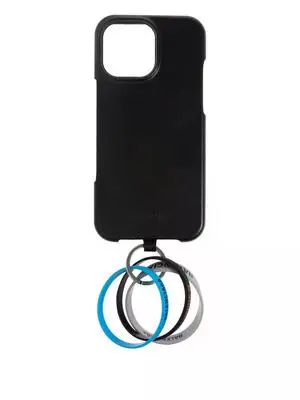 Balenciaga Rings Leather Phone Case - Black