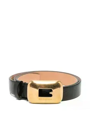 Balenciaga Logo-engraved Crinkled Leather Belt