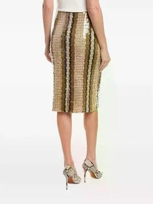 Brunello Cucinelli Striped Sequin-embellished Midi Skirt