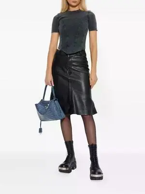 Balenciaga High-waisted Leather Skirt