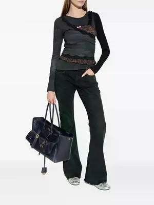 Balenciaga Panelled Camouflage Lace Trim Top