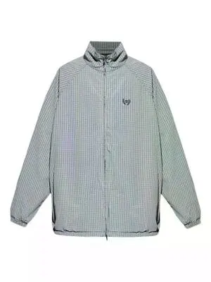 Balenciaga Checked Zip-up Jacket - Grey