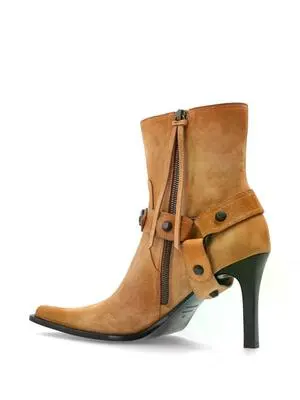 Balenciaga City Buckle-strap Leather Boots