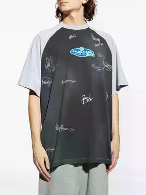 Balenciaga Raglan-sleeves T-shirt - Black