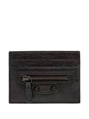 Balenciaga Zipped Leather Cardholder - Brown