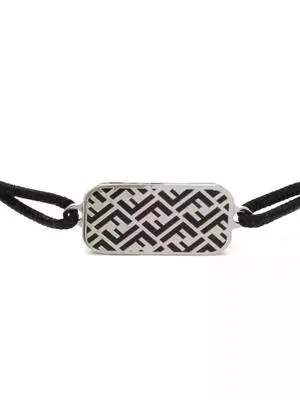 Fendi Ff Motif Charm Bracelet - Black