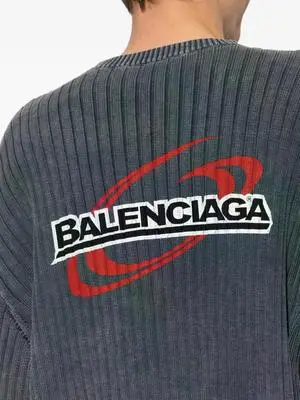 Balenciaga Logo-print Ribbed-knit Jumper