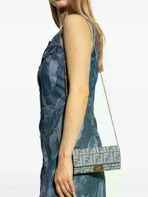 Fendi Monogram Patterned Clutch Bag - Blue