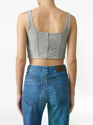 Brunello Cucinelli Metallic Corset Style Crop Top