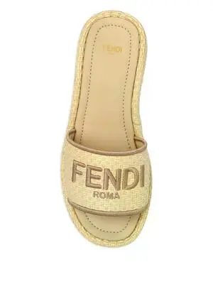 Fendi Platform Slides - Neutrals