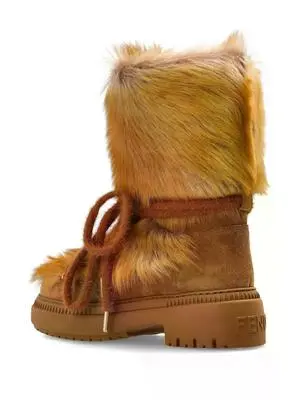 Fendi Leather Sneakers With Fur Detail