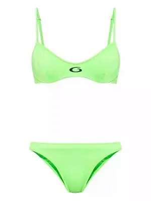 Balenciaga Logo Embroidered Bikini - Green